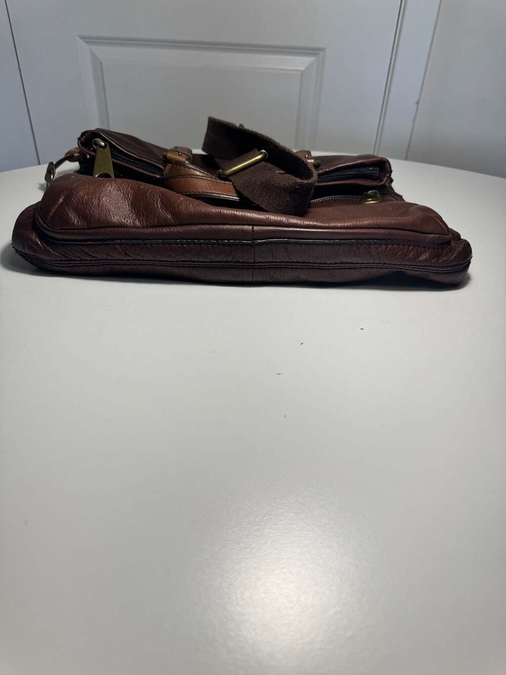 Fossil | Bags | Fossil Brown Genuine Leather Convertible Backpack ...